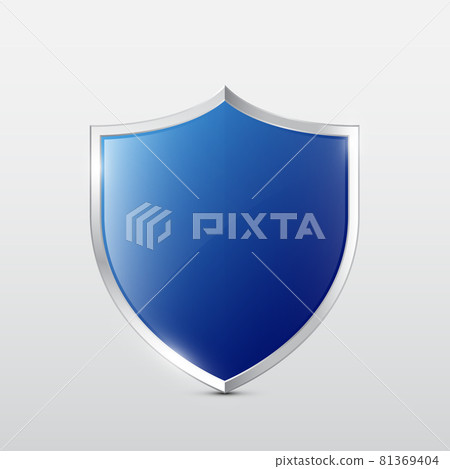 Blue glossy shield vector illustration - Stock Illustration [81369404 ...
