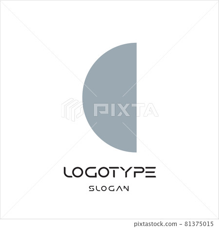 Letter C logo, abstract moon symbol, geometric... - Stock Illustration ...