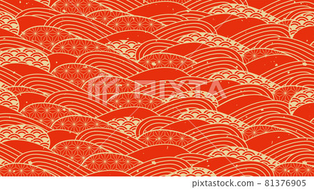Japanese style wave pattern background - Stock Illustration [81376905 ...