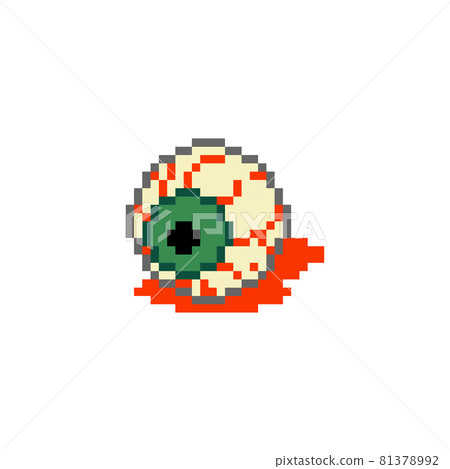 Pixel art bloody eye. Torn out eye in retro 8... - 스톡일러스트 [81378992 ...