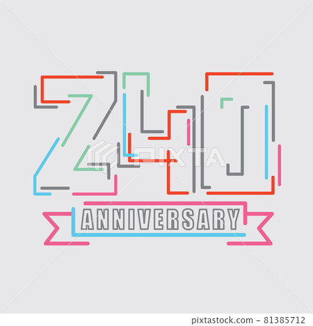 240th Years Anniversary Logo Birthday... - Stock Illustration [81385712 ...