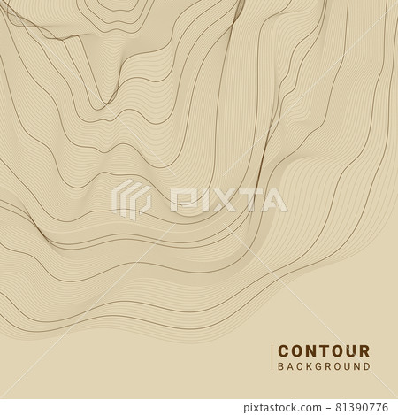 Brown abstract contour lines illustration-插圖素材 [81390776] - PIXTA圖庫