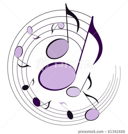 Blue musical notes on a white background. - Stock Illustration ...
