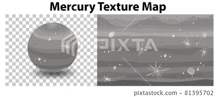 Mercury planet on transparent with Mercury... - Stock Illustration ...