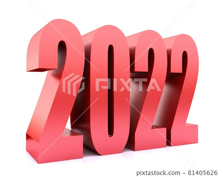 New Year 2022 ,3d rendering on white background - Stock Illustration ...