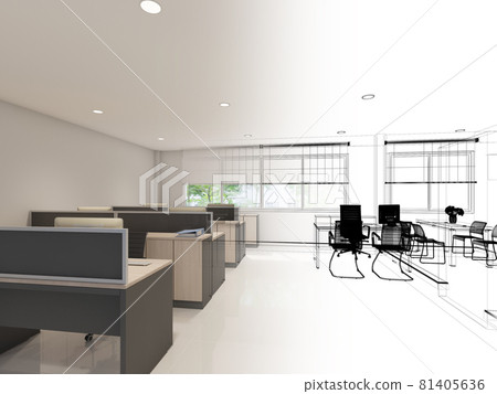 3d rendering of interior office - Stock Illustration [81405636] - PIXTA