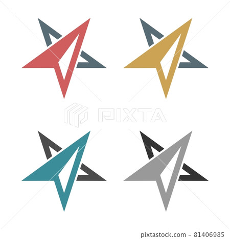 set Forward Arrow Star Logo Template... - Stock Illustration [81406985 ...