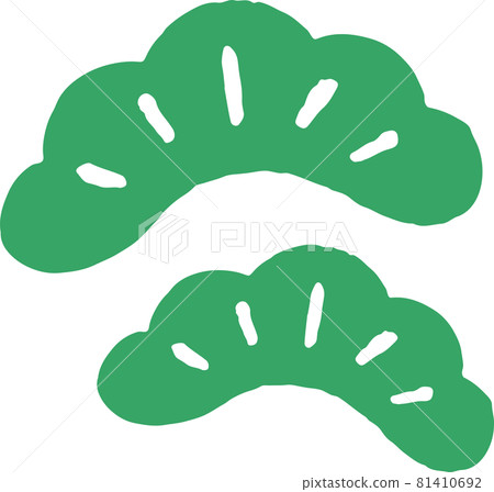 Cute pine needle icon loose hand-painted New... - Stock Illustration ...