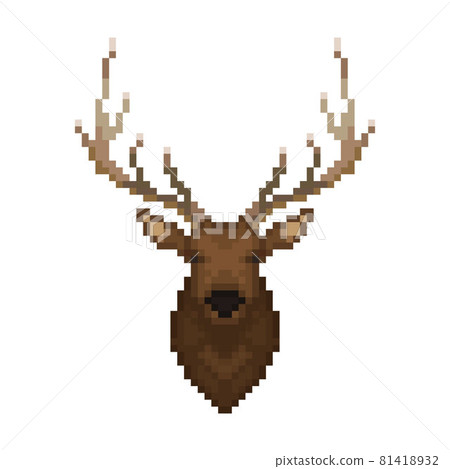 Deer head. Pixel art. - Stock Illustration [81418932] - PIXTA
