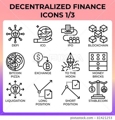 Decentralized finance (DeFi) icon set - Stock Illustration [81421253 ...