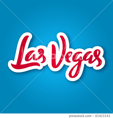 Las Vegas - hand drawn lettering phrase. - Stock Illustration [81423141 ...