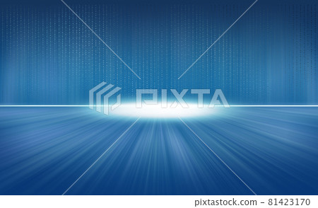 Binary code flying at blue background concept... - Stock Illustration ...