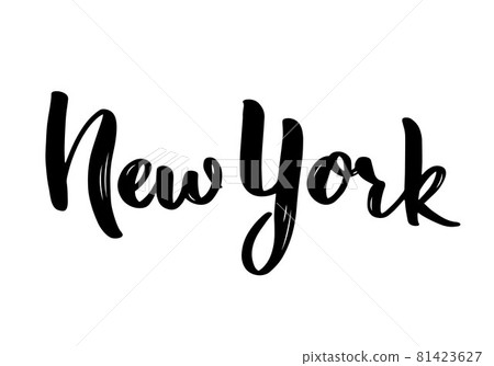 New York hand-lettering calligraphy. - Stock Illustration [81423627 ...