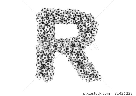 Letter R from soccer balls or football balls,... - Stock Illustration ...