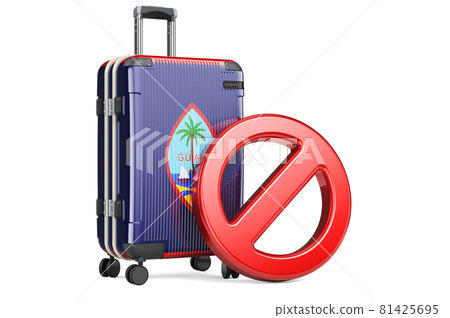 Guam Entry Ban. Suitcase with Guamanian flag... - Stock Illustration ...
