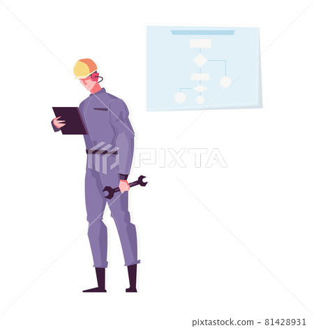 Engineer Flat Illustration - Stock Illustration [81428931] - PIXTA
