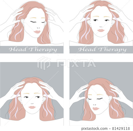 Head massage head spa - Stock Illustration [81429118] - PIXTA