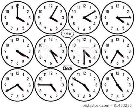 4 o'clock clock - Stock Illustration [81433253] - PIXTA