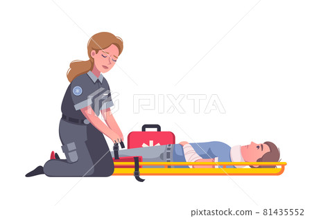 Cartoon Paramedic Illustration - Stock Illustration [81435552] - PIXTA