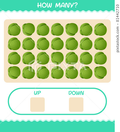 How many cartoon green cabbage. Counting game.... - Stock Illustration ...
