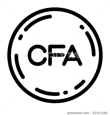 West Africa CFA franc coin icon vector... - Stock Illustration ...