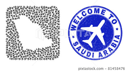 Welcome Watermark Badge and Saudi Arabia Map... - Stock Illustration ...