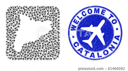 Welcome Watermark Badge and Catalonia Map... - Stock Illustration ...