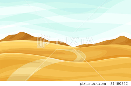 Winding Road Going into the Distance and Sandy... - Stock Illustration ...