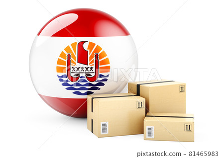 Parcels with French Polynesian flag. Shipping...-插圖素材 [81465983] - PIXTA圖庫