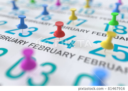 February 24 date after torn page of a paper... - Stock Illustration ...