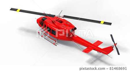 Red small military transport helicopter on... - Stock Illustration ...