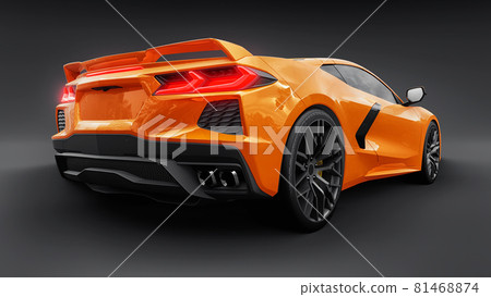Super sports car on a black background.. 3d... - Stock Illustration ...