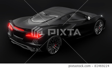 Super sports car on a black background.. 3d... - Stock Illustration ...