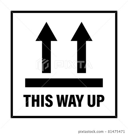 This way up package sticker icon vector. Upward... - Stock Illustration ...