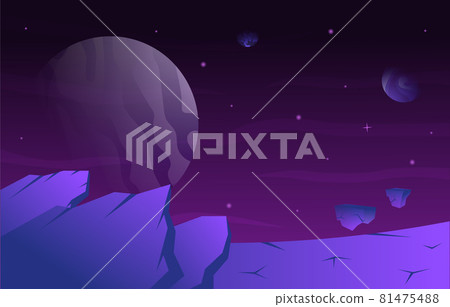 Flying Floating Rock Stone Planet Star Space...-插圖素材 [81475488] - PIXTA圖庫