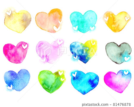 12 hearts set / watercolor - Stock Illustration [81476878] - PIXTA