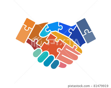 Puzzle handshake icon - Stock Illustration [81479919] - PIXTA