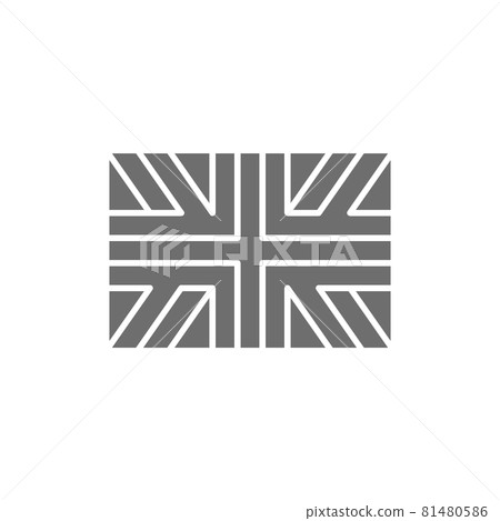 Flag of Great Britain, England grey icon. - Stock Illustration ...