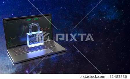 notebook and lock for security concept 3d... - Stock Illustration ...