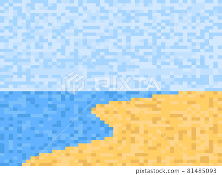 Beach landscape pixel art style. Coast in 8-bit... - Stock Illustration ...