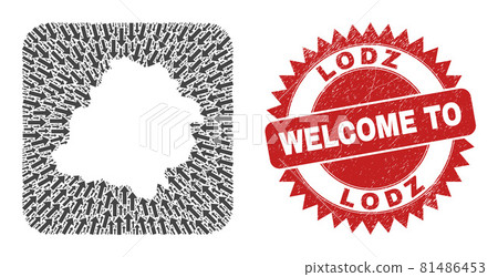 Welcome Grunge Stamp Seal and Lodz Voivodeship... - Stock Illustration ...