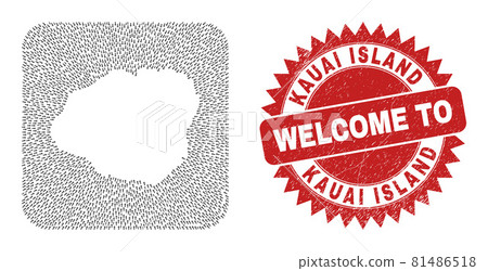 Welcome Rubber Stamp Seal and Kauai Island Map... - Stock Illustration [81486518] - PIXTA