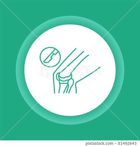 Knee disease color button icon. Total knee... - Stock Illustration ...