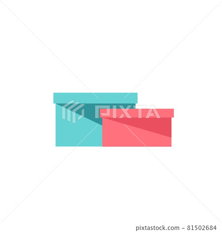 Flat cartoon boxes,items storage and... - Stock Illustration [81502684 ...