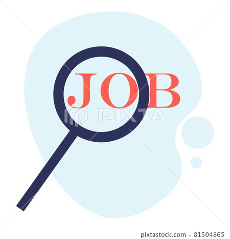 Job search concept. Magnifier is looking for job. - Stock Illustration ...
