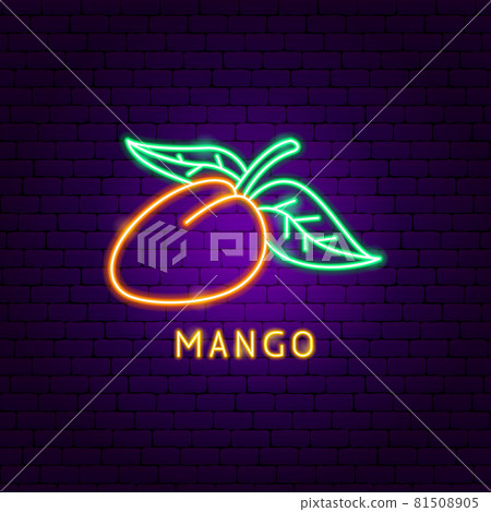 Mango Neon Label - Stock Illustration [81508905] - PIXTA