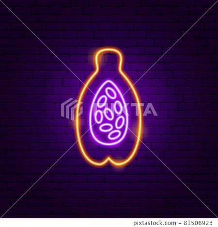 Papaya Seed Neon Sign - Stock Illustration [81508923] - PIXTA