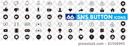 Set of SNS icon buttons - Stock Illustration [81508945] - PIXTA