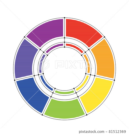 Infographics ｜ 7-split pie chart chart... - Stock Illustration ...