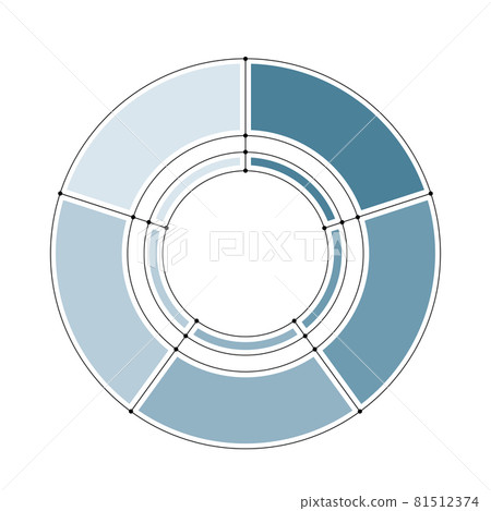 Infographics | Gray 5-split circle chart PDCA... - Stock Illustration ...